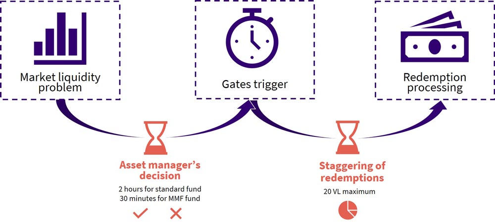 “Gates” mechanism: an SGSS solution to meet the challenge of liquidity risk